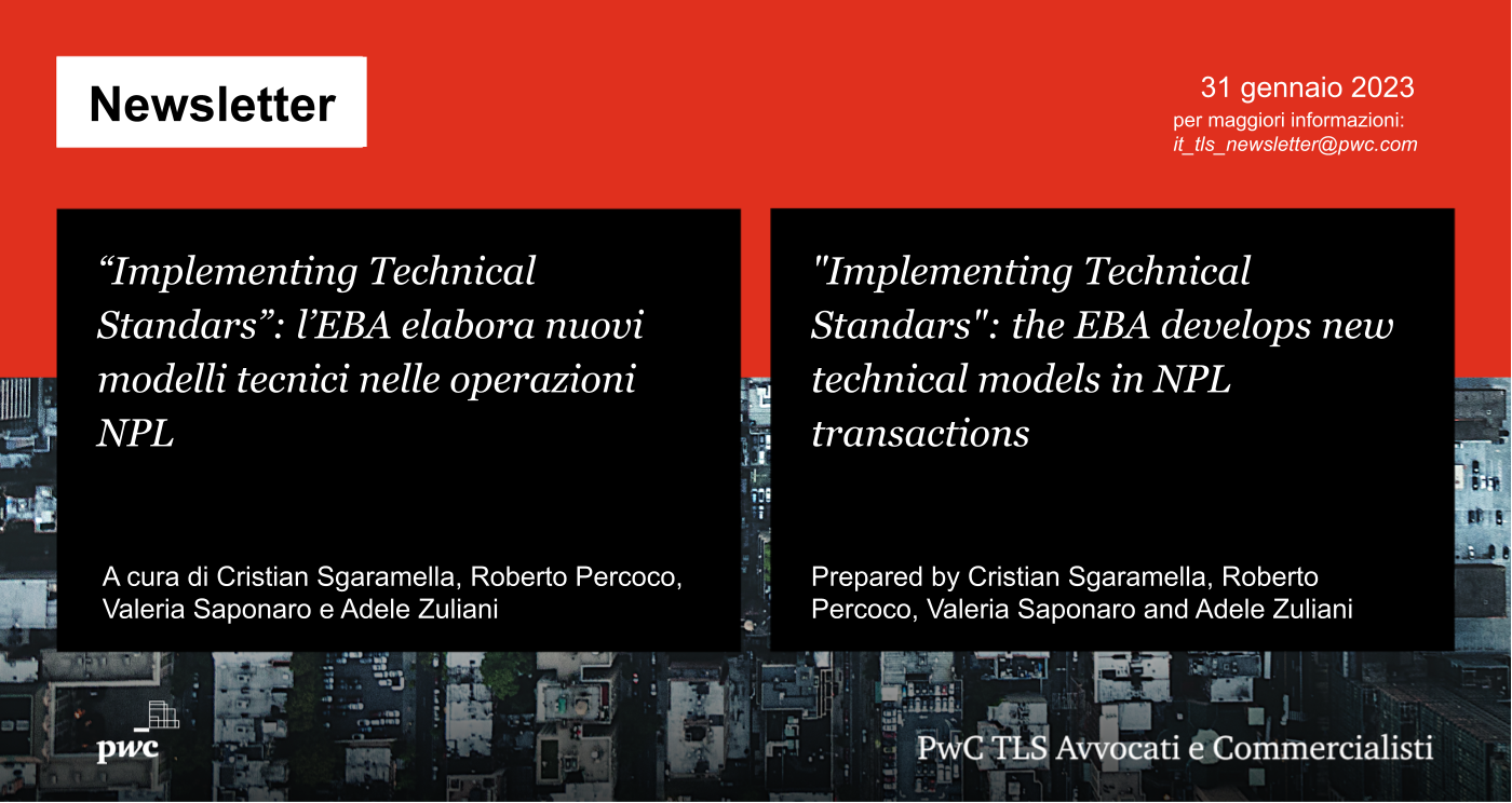 The EBA develops new technical models in NPL transactions