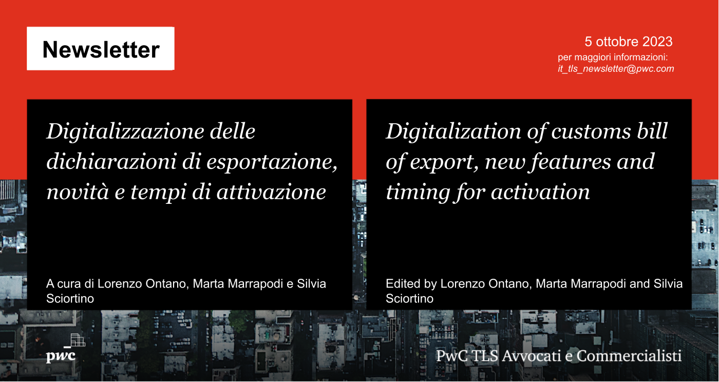 Digitalization of customs bill of export, new features and timing