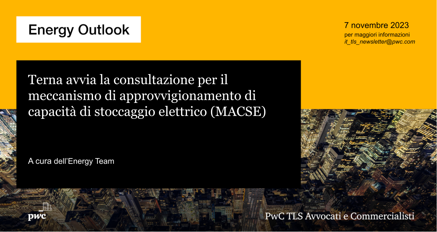 Terna avvia la consultazione MACSE