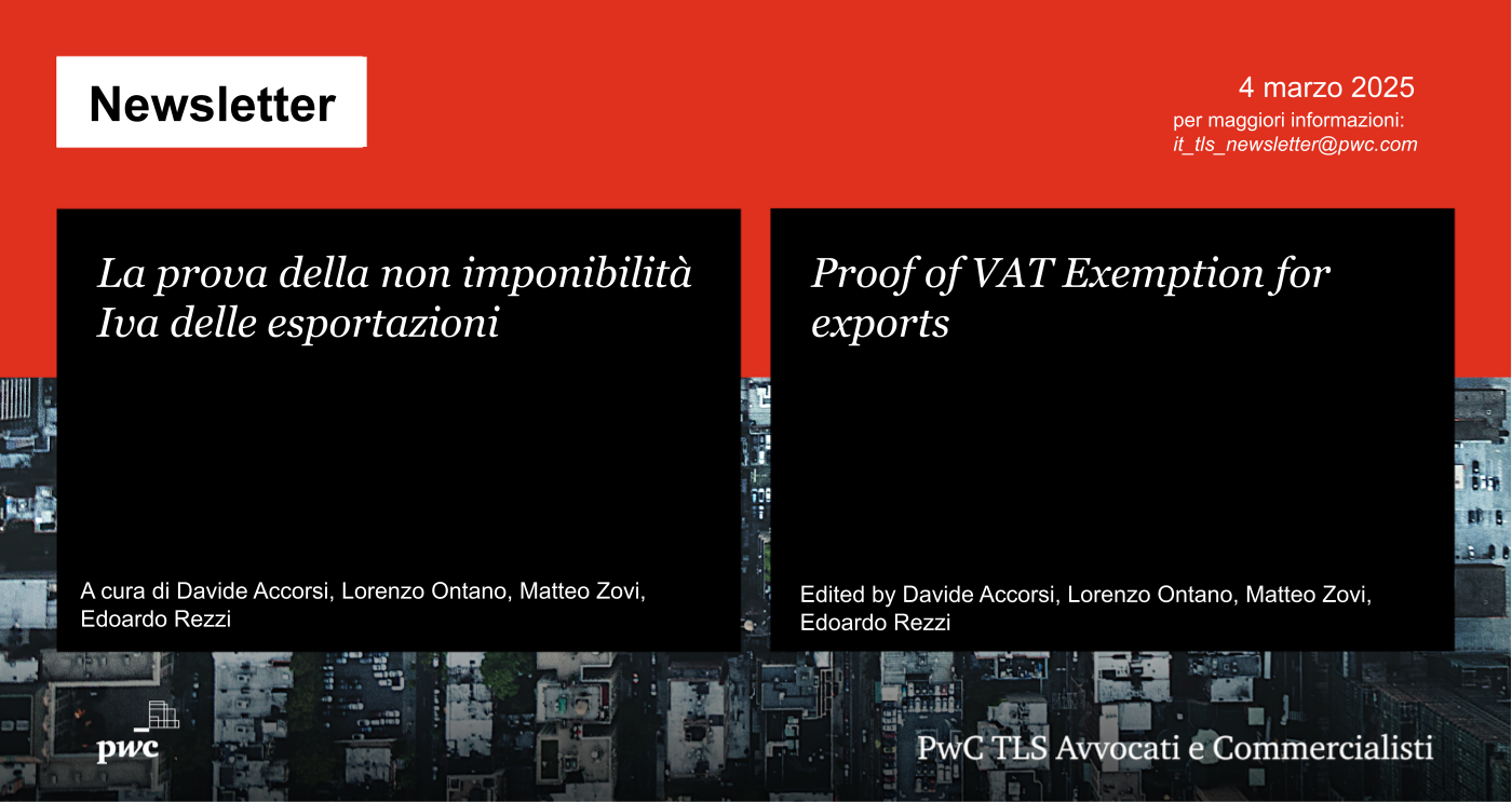 Proof of VAT Exemption for exports | Tax and Legal Solutions | PwC Italia